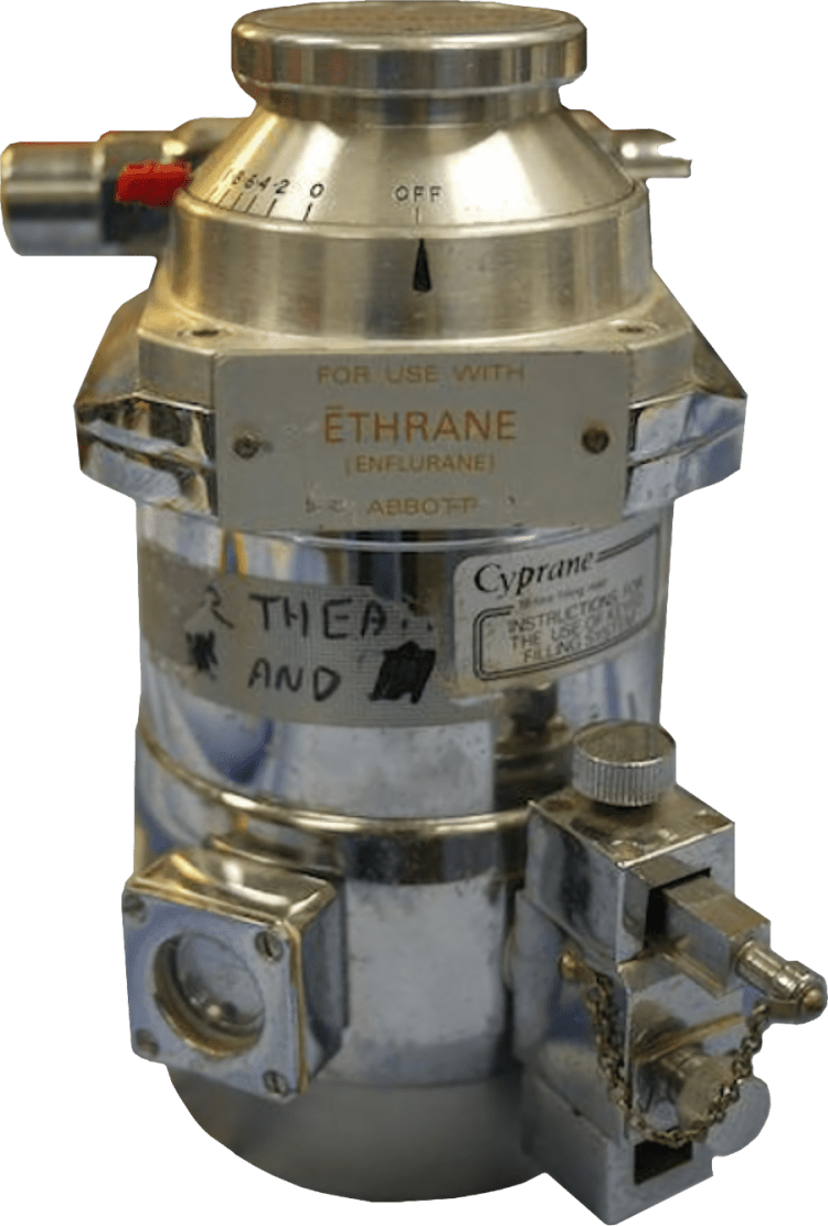 Vaporizador de enflurano (Ethrane). 1990. – Anestesiología Mexicana en ...